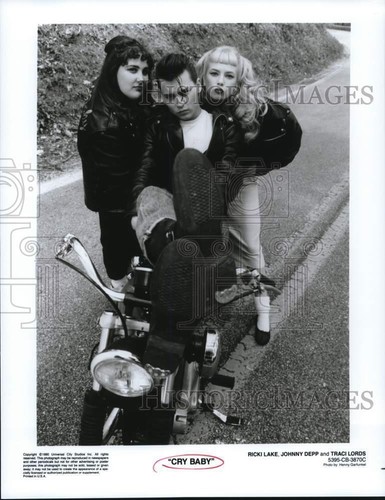 1990 Press Photo Ricki Lane, Johnny Depp and Traci Lords tar in Cry ...