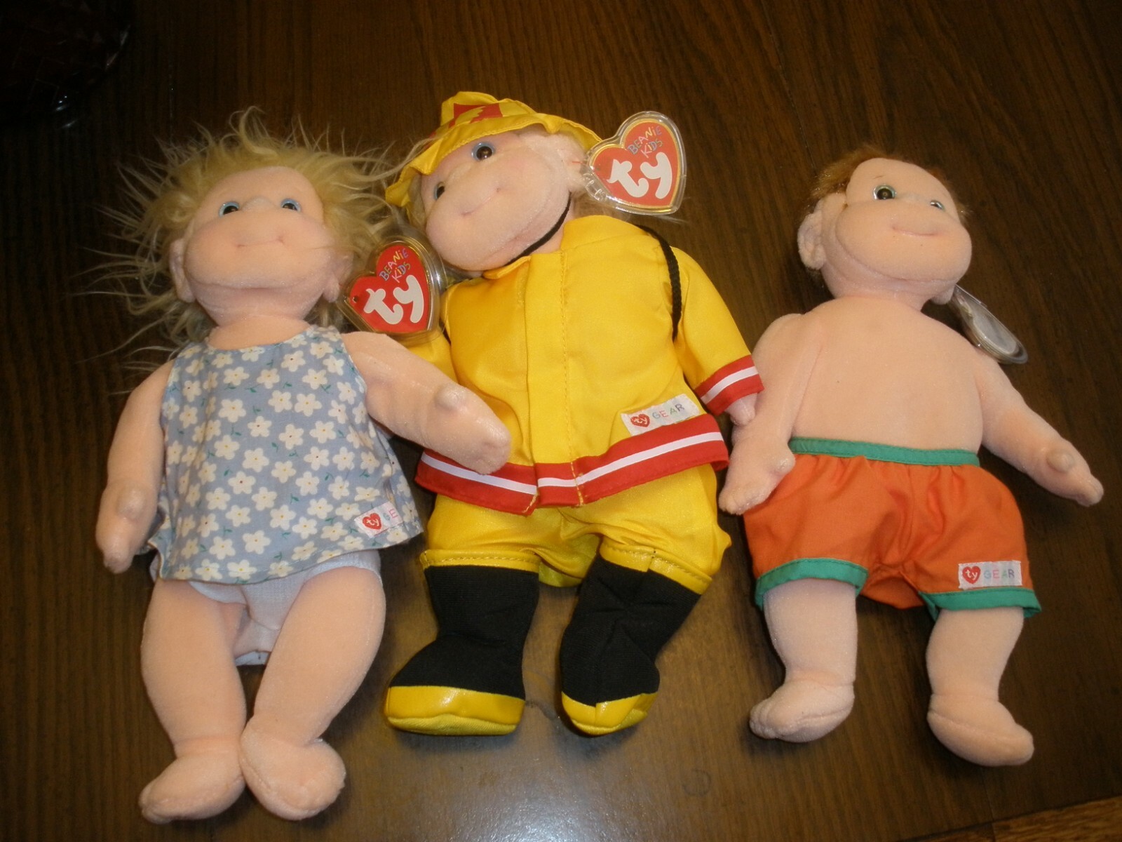 Lot of 3 NEW Beanie Kids Ty with Ty Gear Clothes Buzz & Angel Fireman ...