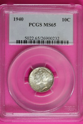 1940 P MS 65 Mercury Dime PCGS Graded Certified Authentic Slab 201 | eBay