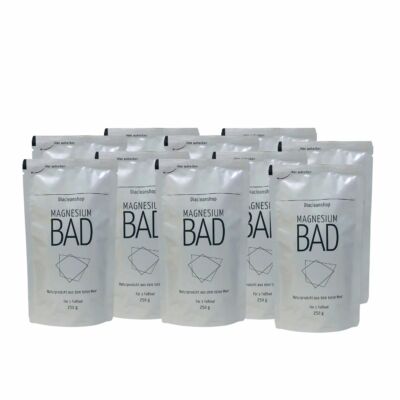 Magnesiumbad 10er Pack aus Magnesium Flakes (10 x 250g) für ein Fußbad ...