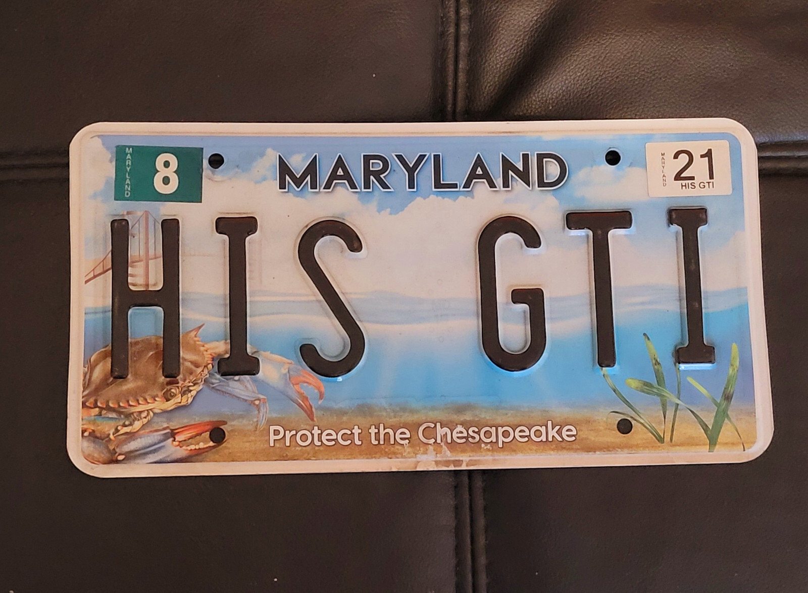 MARYLAND CRAB CHESAPEAKE VANITY HIS GTI LICENSE PLATE AUTO NUMBER CAR ...