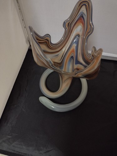 Mid-Century Hand Blown Art Glass MURANO/SOONER Coil Base Flared Trumpet ...