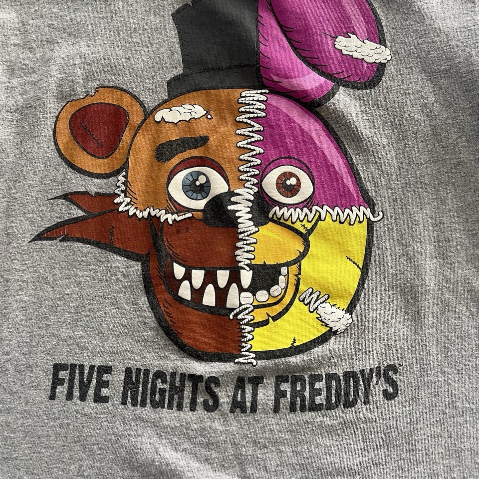 FIVE NIGHTS AT FREDDYS FNAF Gray Unisex T-Shirt Bonnie Foxy Chica S ...