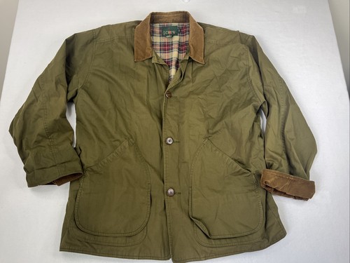 Vintage J Crew Barn Chore Jacket Mens XL Green Plaid Lined Field Coat ...