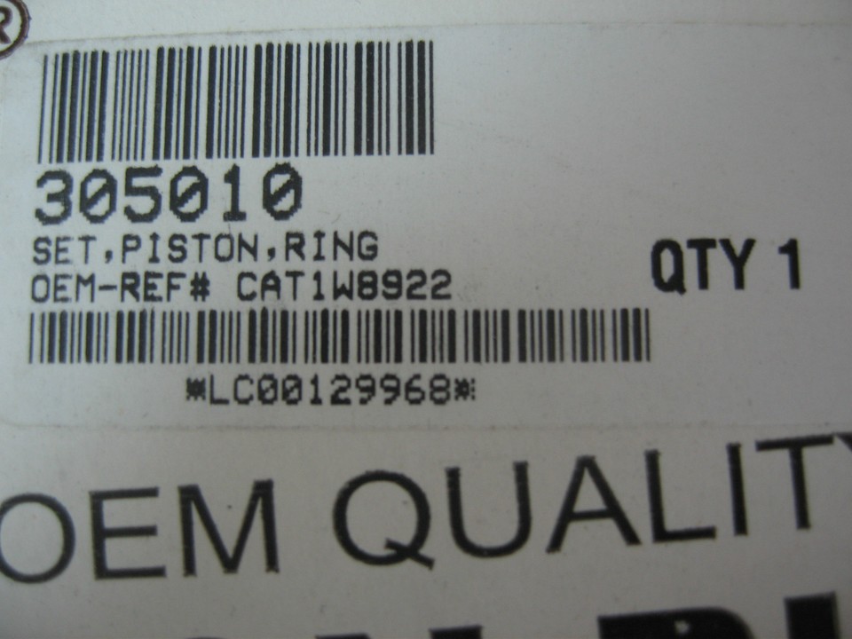 Piston Ring Set for CAT 3406. PAI 305010 Ref# Caterpillar 1W-8922 ...