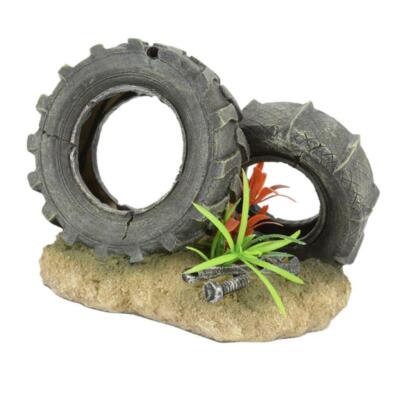 Resin Ornament Fish Tank Aquarium Ladscape Fish Hideaway Tire Water ...