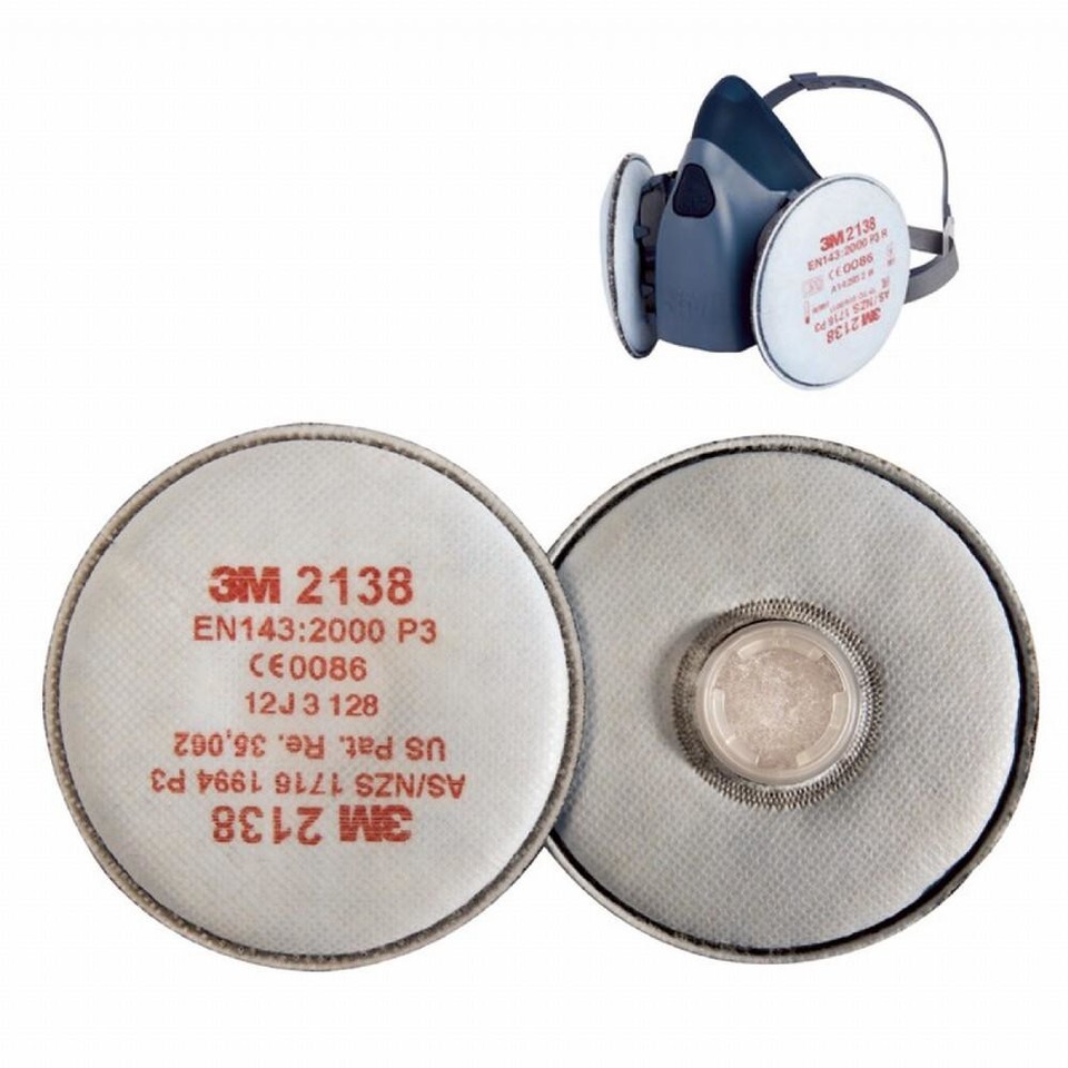 3M 2138 P2 P3 Filter Respirator - Welding Paint Gas Smoke Dust Mould ...