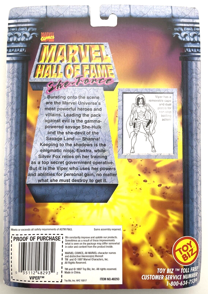 Toy Biz - Marvel Hall of Fame - She-Force - Viper - New on Card | eBay