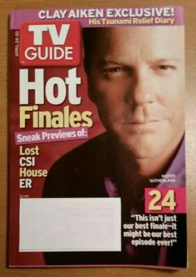 TV GUIDE APRIL 24-30, 2005 MAGAZINE ISSUE KIEFER SUTHERLAND "24" COVER ...