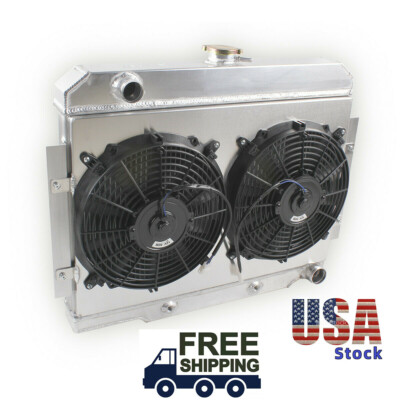 3Row Radiator With 2Fan For 1972-1986 Jeep CJ CJ5 CJ7 w/Chevy 350 V8 ...
