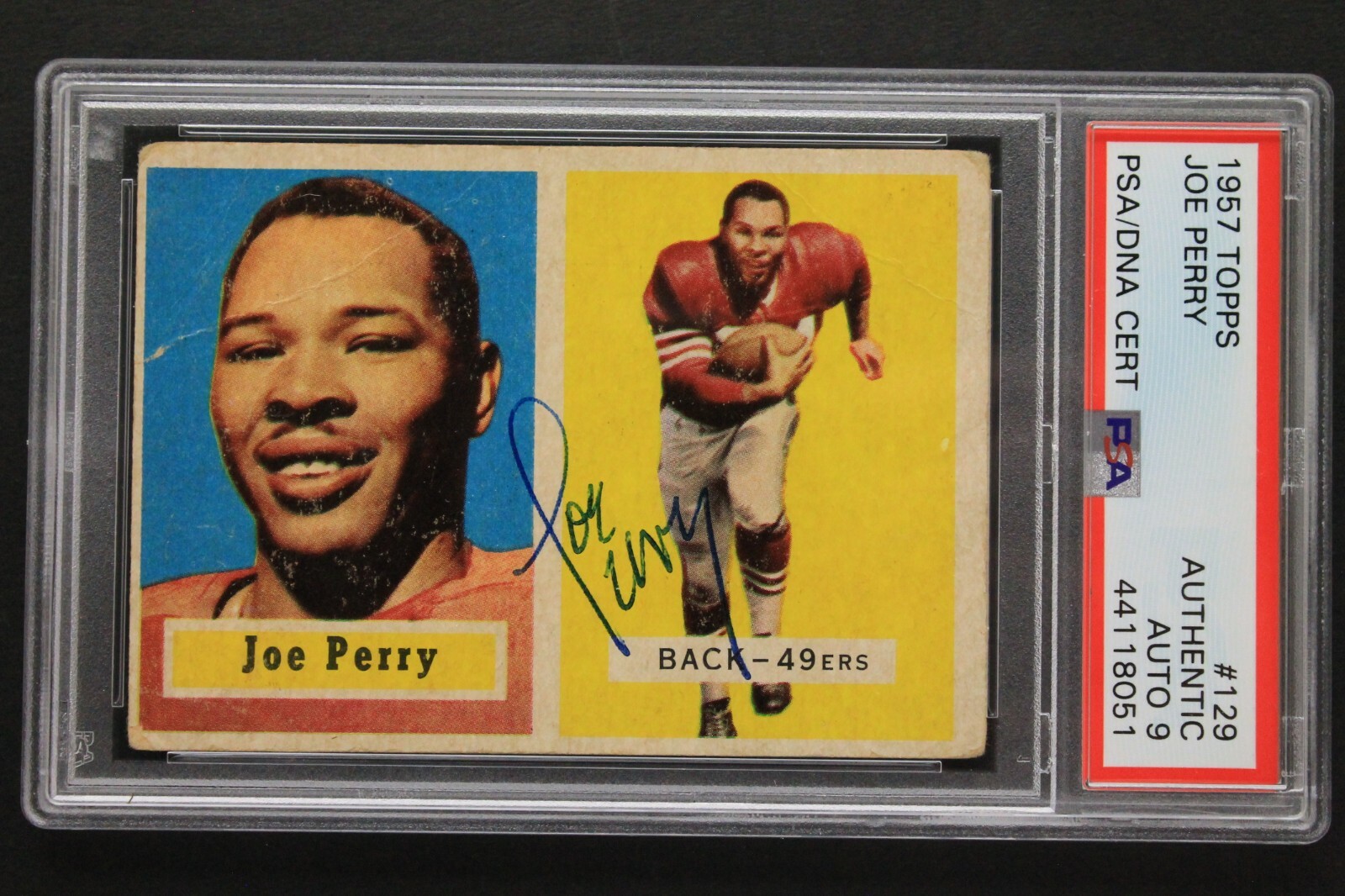 Joe Perry (d.2011) HOF 49ers Autograph Signed 1957 Topps #129 Football ...