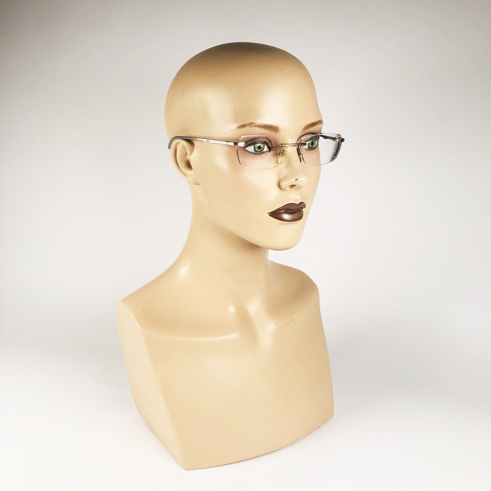 POLICE eyeglasses SATIN SILVER RIMLESS glasses frame MOD: V2922V COL ...