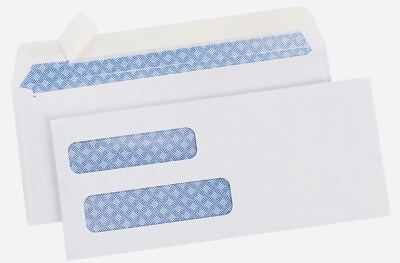No #9 Peel and Self-Seal Double Window Letter Mailing Envelopes 3-7/8 x ...