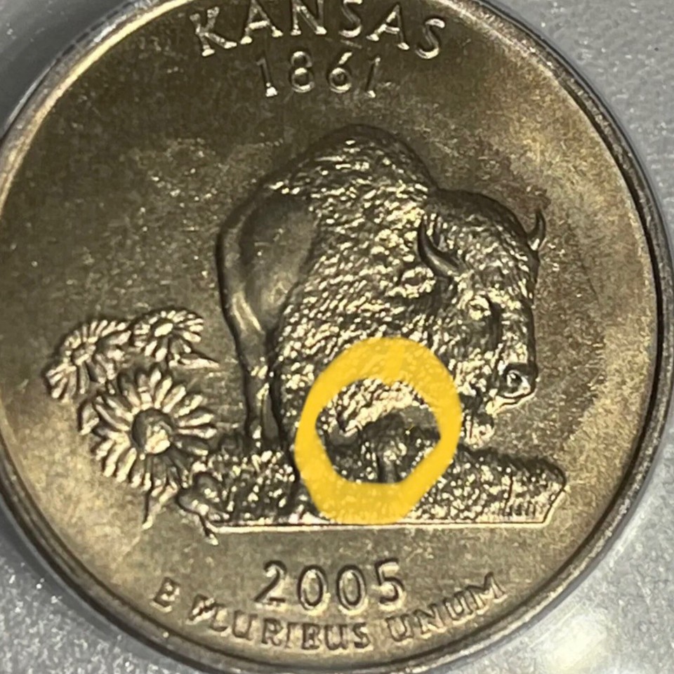 2005-P Kansas Quarter Detached Leg .Error Coin ANACS MS-65-Top Pop Rare ...