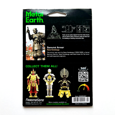 Samurai Action Figure Metal Earth Samurai Armor 3D Model Kit - Naoe ...