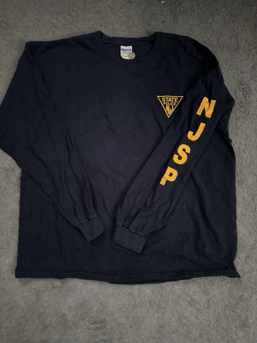 NJ State Police NJSP Long Sleeve Shirt Blue Law Enforcement Graphic XL ...