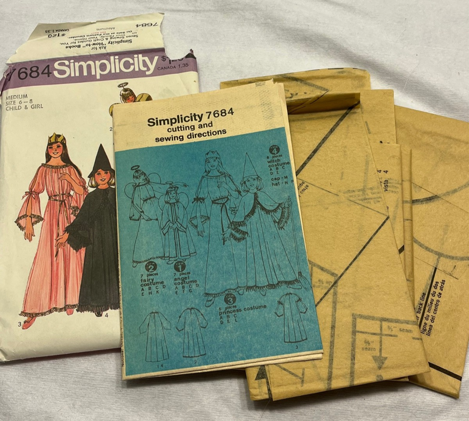 Vtg Halloween Simplicity 7684 Pattern Costume Witch Fairy Angel ...