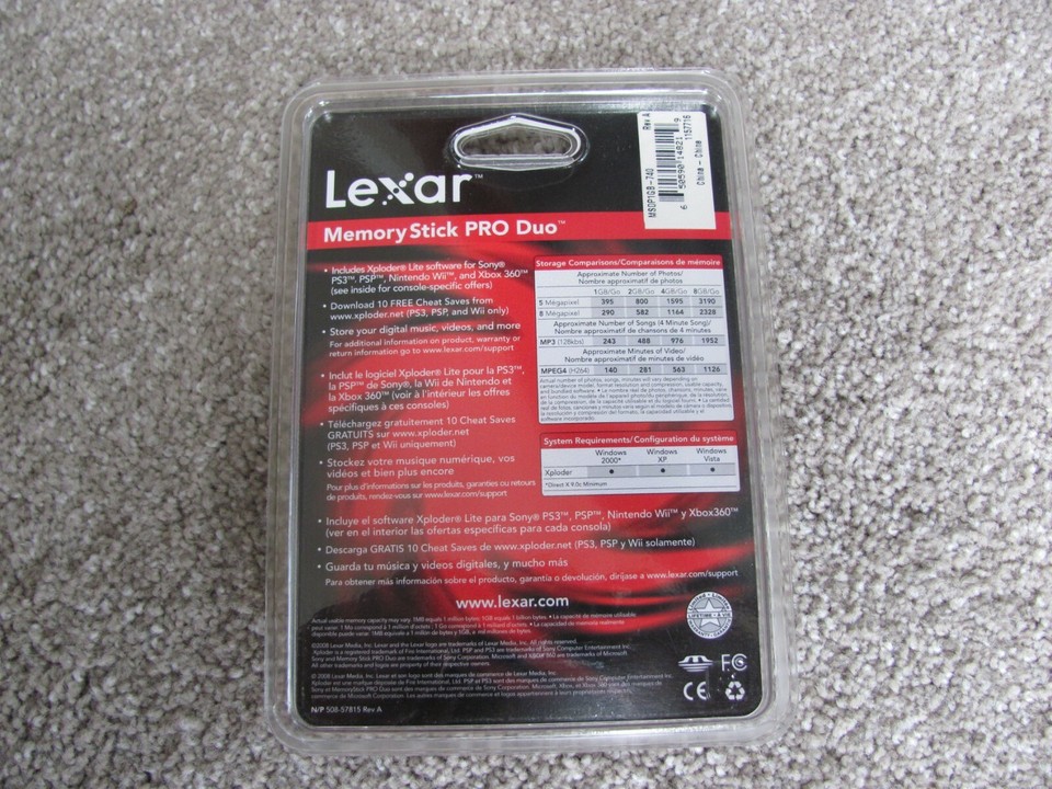 Brand New Lexar 1GB Memory Stick PRO Duo Gaming Edition MSDP1GB-740 | eBay