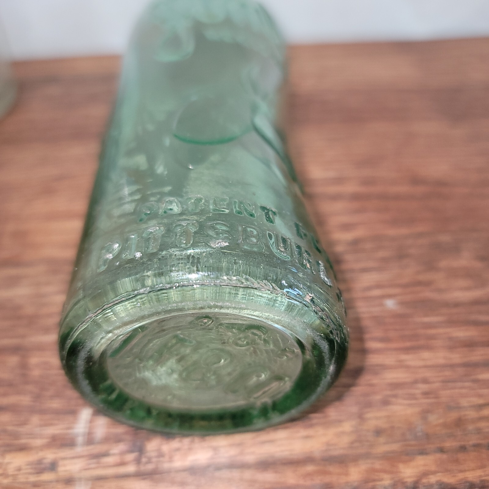 Pair antique Jimbo Soda Water Bottle Pure Beverage Embossed Glass ...