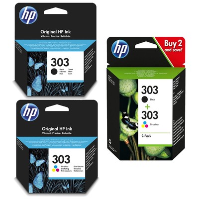 HP 303 Black, Colour or Combo Ink Cartridges for Envy Photo 6230 7130 ...