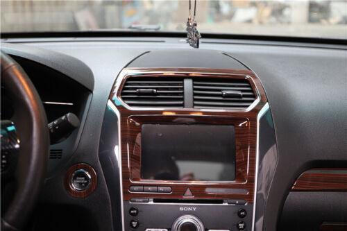 For Ford Explorer 2016-2019 Wood Grain Central Console Navigation Panel ...