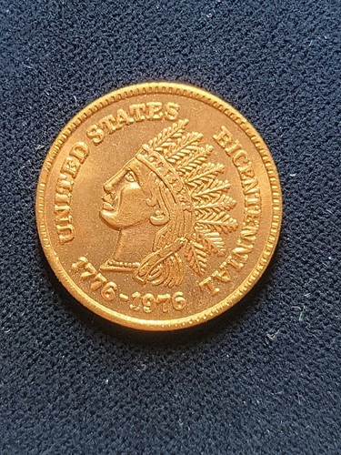 1776 -1976 Bicentennial Indian Head Token Bird in Hand PA 20 MM Copper ...