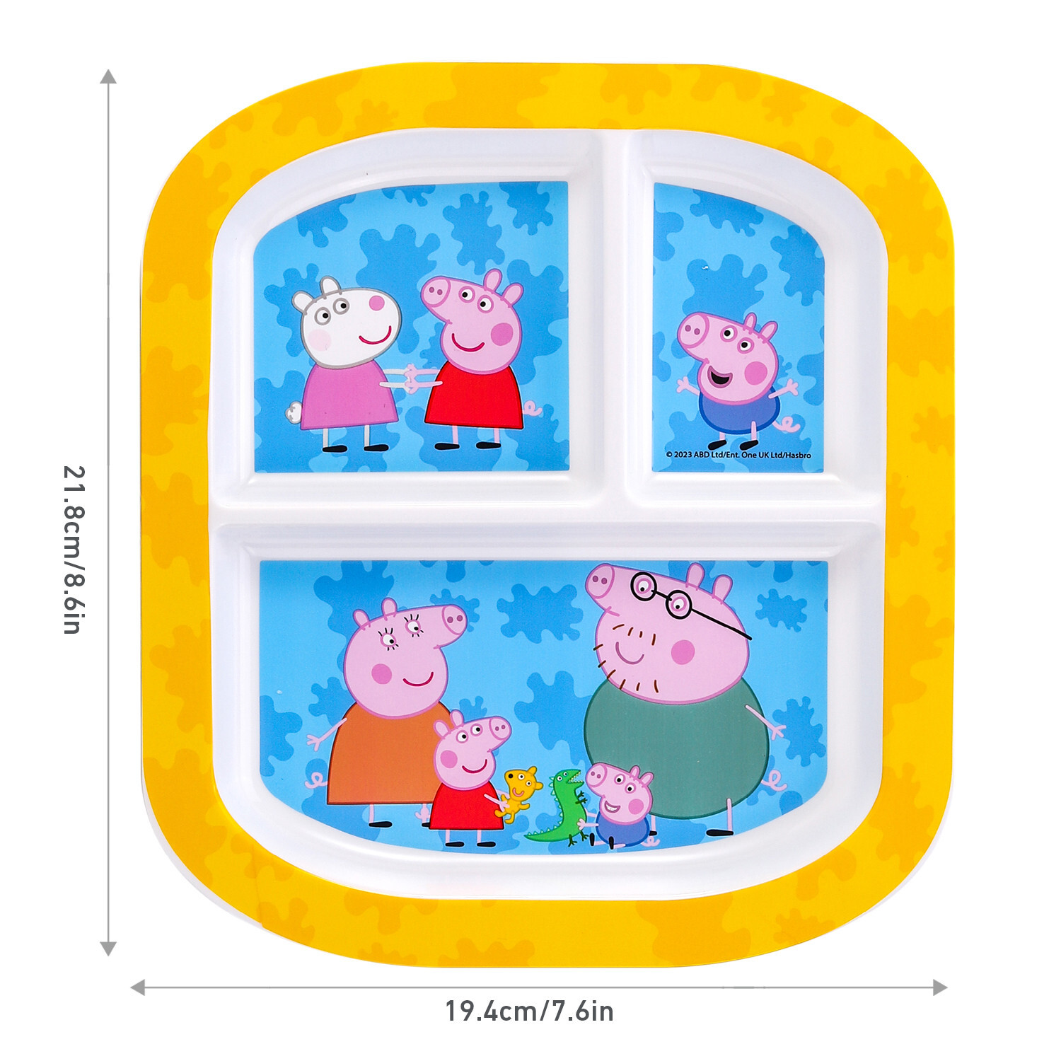 Peppa Pig 3 Section Childrens Kids Toddlers Divided Breakfast Lunch ...