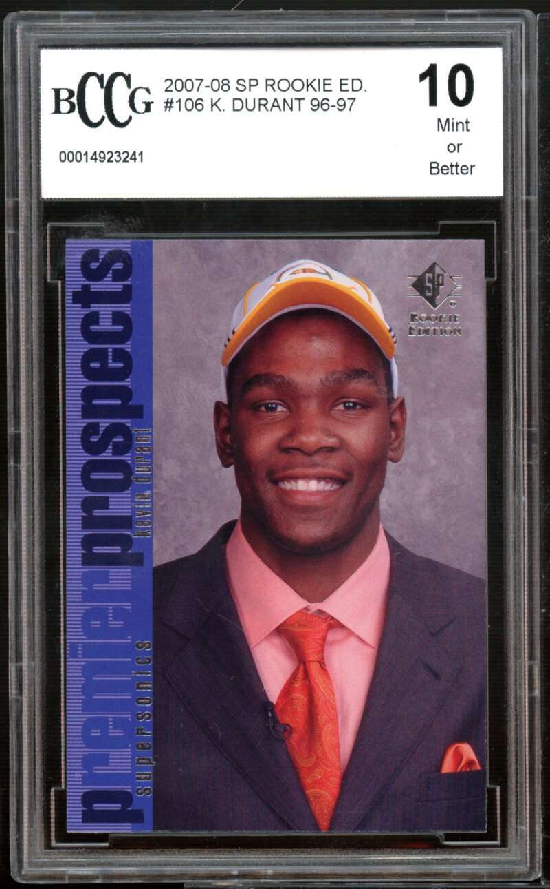 2007-08 SP Rookie Edition #106 Kevin Durant Rookie Card BGS BCCG 10 ...