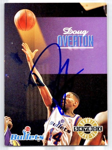 DOUG OVERTON RC SIGNED IP 1992-93 SKYBOX #401 WASHINGTON BULLETS ROOKIE ...