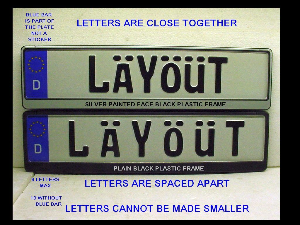 custom VW european German car license plate tag EuRo TRaSH mk1 mk2 mk3 ...