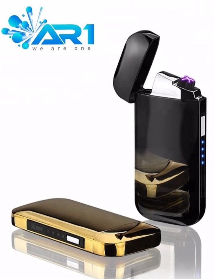 Arc Lighter Dual Electric USB Rechargeable Plasma Windproof NO flame ...