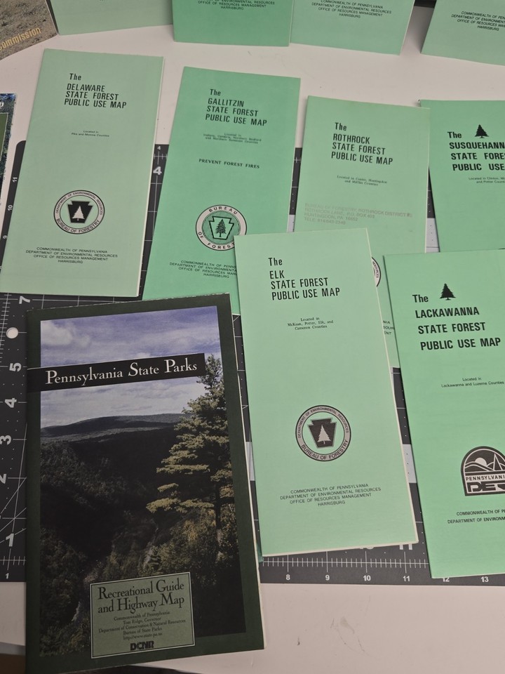 Vintage Pennsylvania State Forest Maps Lot | PA Game Commission ...