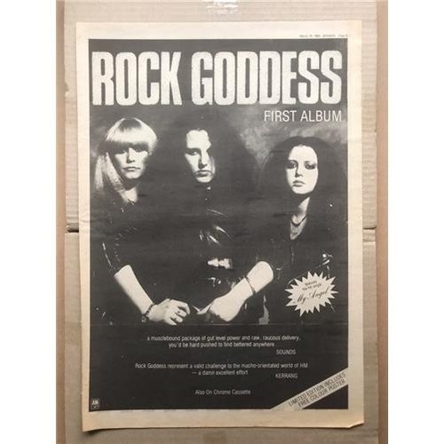 ROCK GODDESS FIRST ALBUM POSTER SIZED original music press advert from ...