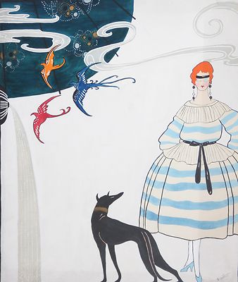 BARBARA WEISMANN-WPA Designer-Original Signed Gouache-Fashion ...