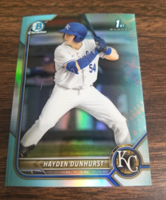 HAYDEN DUNHURST 2022 BOWMAN DRAFT CARD #BDC-44 ROYALS (FIRST ROOKIE ...