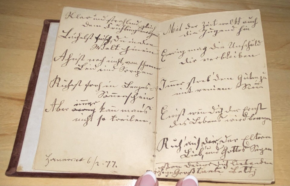 Poesie-Handwritten Pages Of Poems/Thoughts/Signatures/Autographs/Dates ...