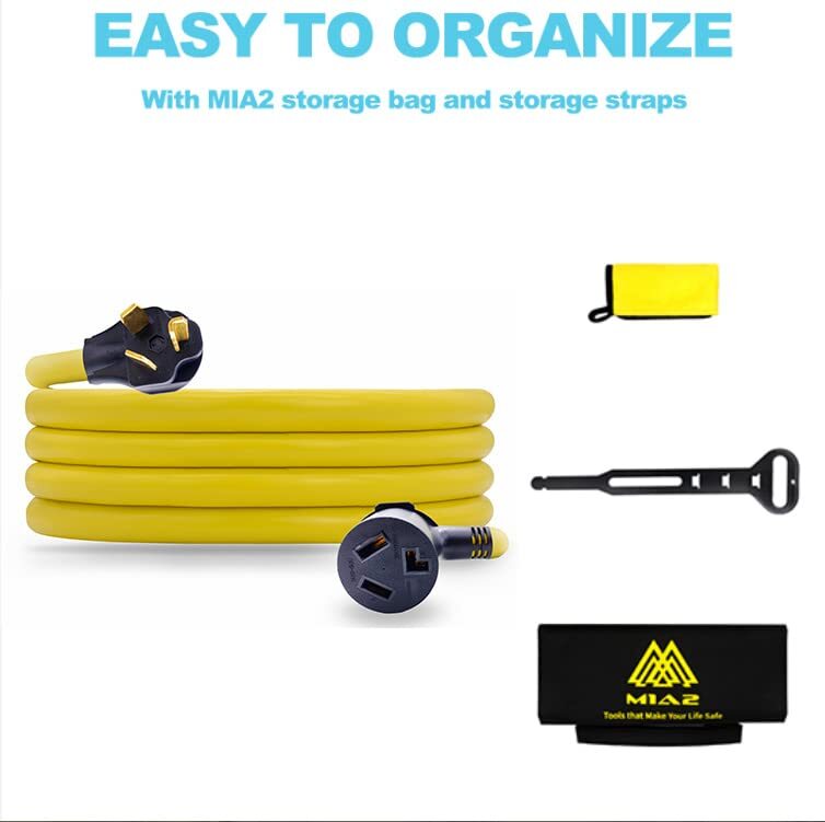 M1A2 Dryer Extension Cord 3 Prong 30 Amp NEMA 10-30P to 10-30R,10 FT ...