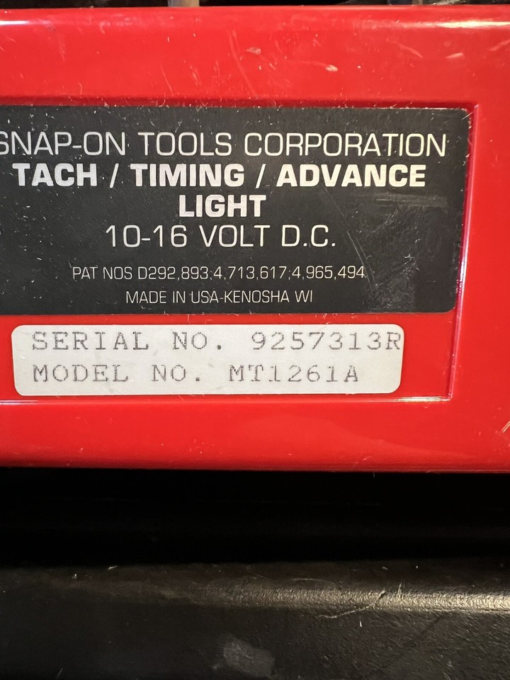 Snap-On Tools USA Computerized Tach Advance Timing Light MT1261A With ...