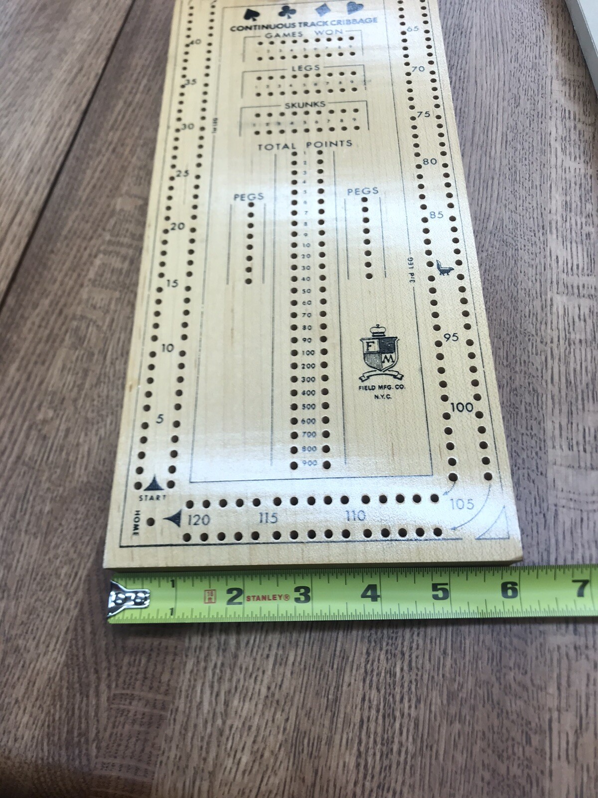 Large Champions Continuous Track Cribbage Board Field MFG. Co. NY, NY ...