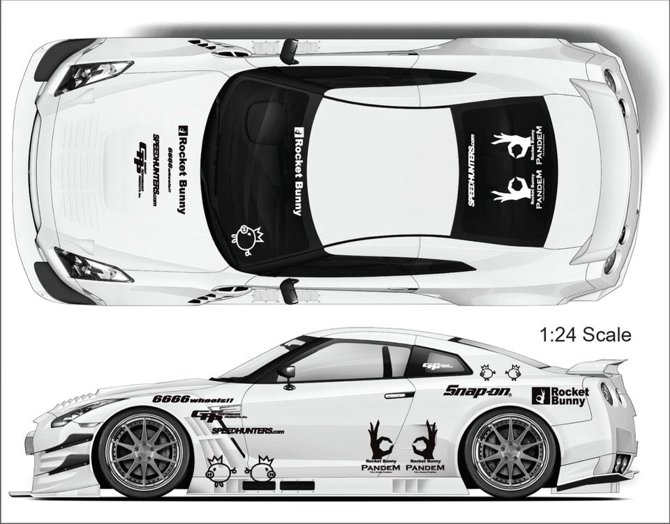 Pandem Water Slide Decal White Toner 1/24 - 1/28 RC Model Dicast Hot ...