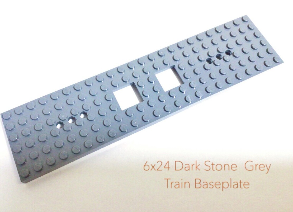 NEW LEGO Train Base Plate Chassis 6 x 24 Studs 2 Square Cutouts 3 Round ...