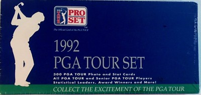 1992 Pro Set PGA Tour Card Set 300 Photo Stat Cards Factory Sealed Box ...
