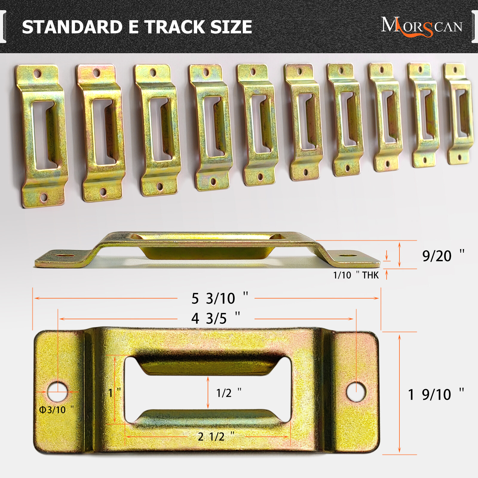 10 Pack E-Track Single Slot Portable Tie Down Anchors E Track Rail with ...