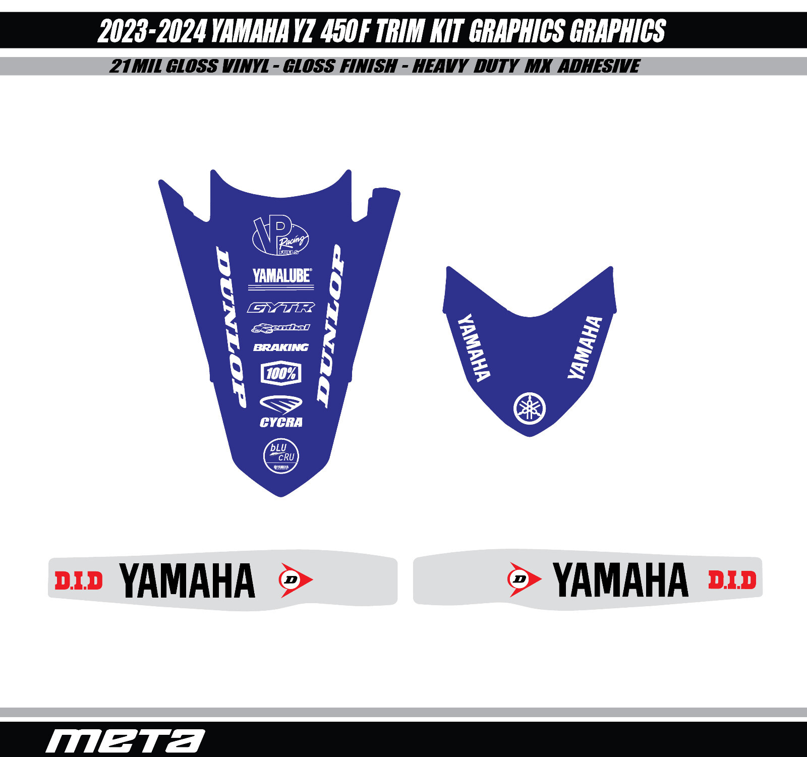 2023-2024 YAMAHA YZ450F FRONT-REAR FENDER-SWINGARM LAMINATED MOTOCROSS ...