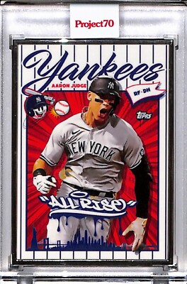 2021 TOPPS PROJECT 70 #907 AARON JUDGE BY SKET ONE P70 AP SILVER FRAME ...