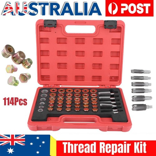 114pcs Steel Oil Pan Thread Repair Tool M13 M15 M17 M20 M22 OIL DRAIN ...