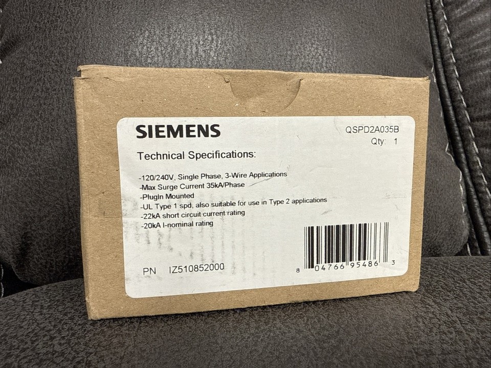 Siemens QSPD2A035B 35 KAmp BoltShield Indoor Surge Protective Device ...