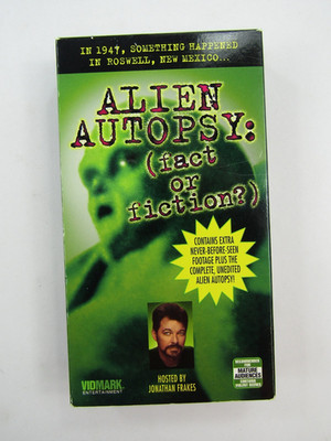 VTG Alien Autopsy VHS Fact or Fiction? Jonathan Frakes Vidmark SciFi ...