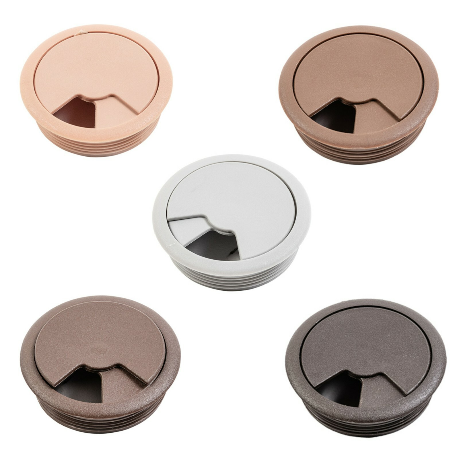 PC Computer Desk Plastic 60mm Grommet Table Cable Tidy Wire Hole Cover ...