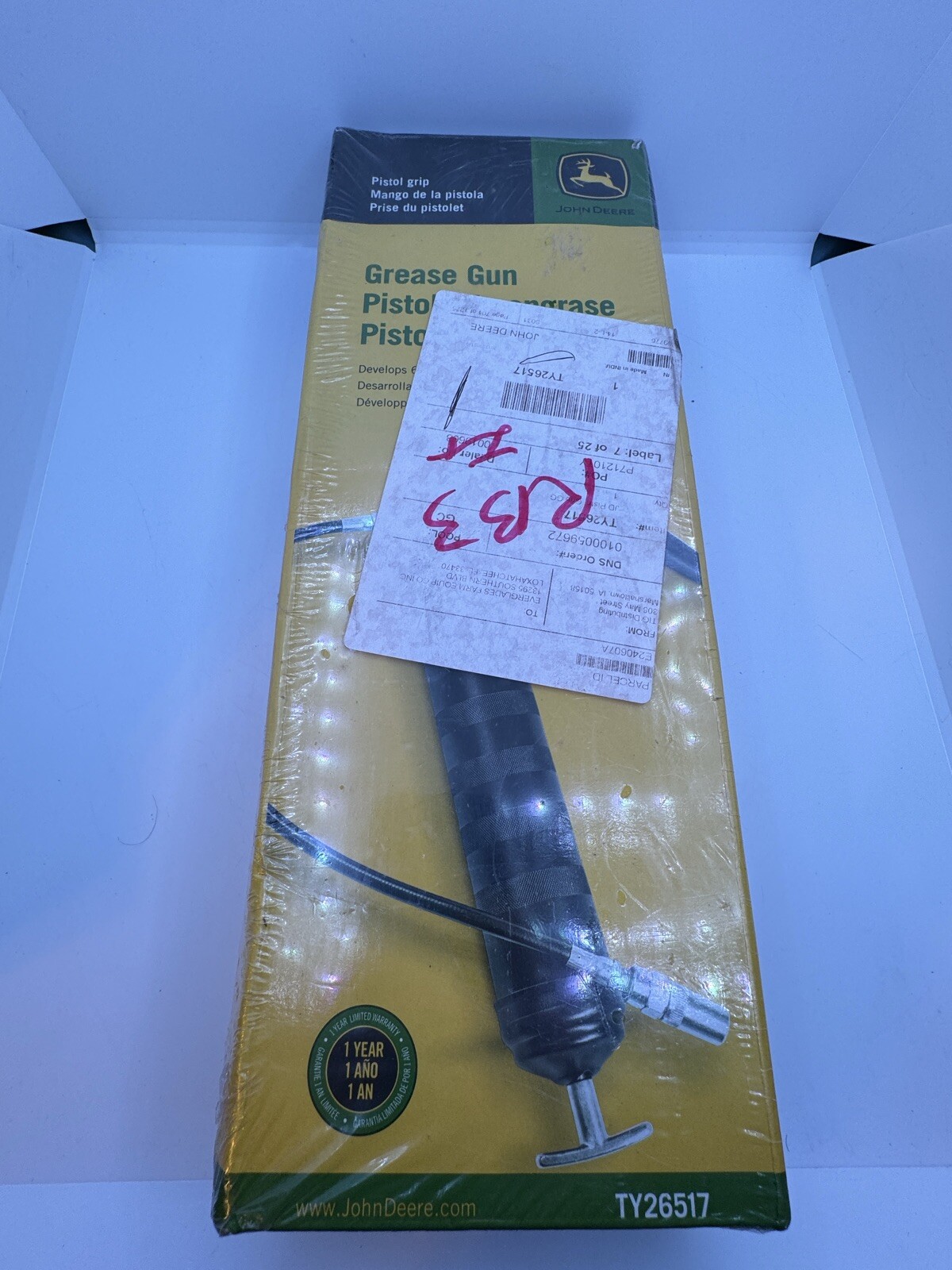 John Deere TY26517 6,000 PSI Pistol Grip Grease Gun - Black for sale ...